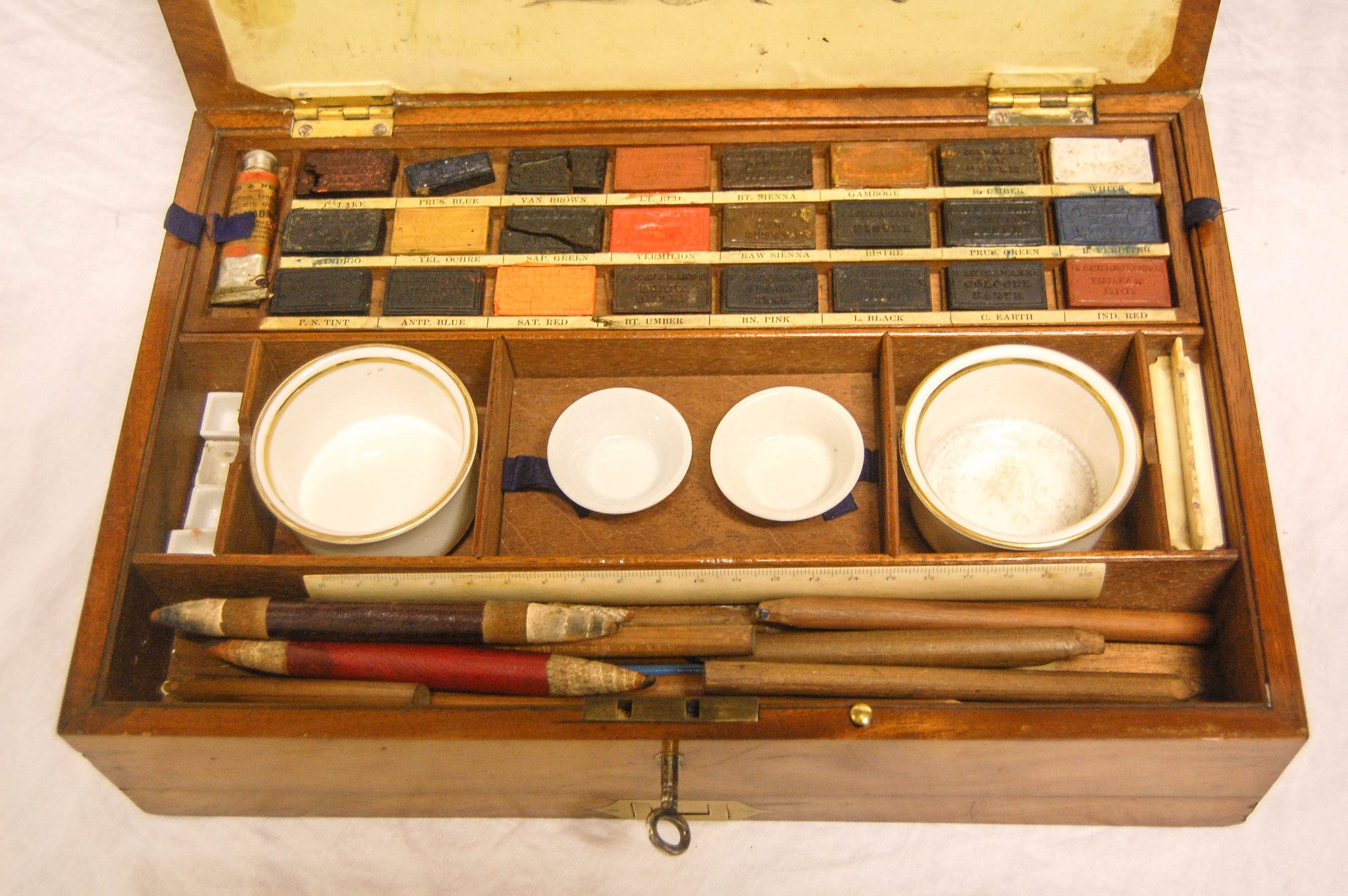Victorian Rudolph Ackermann Mahogany and Brass Artist's Box with ...