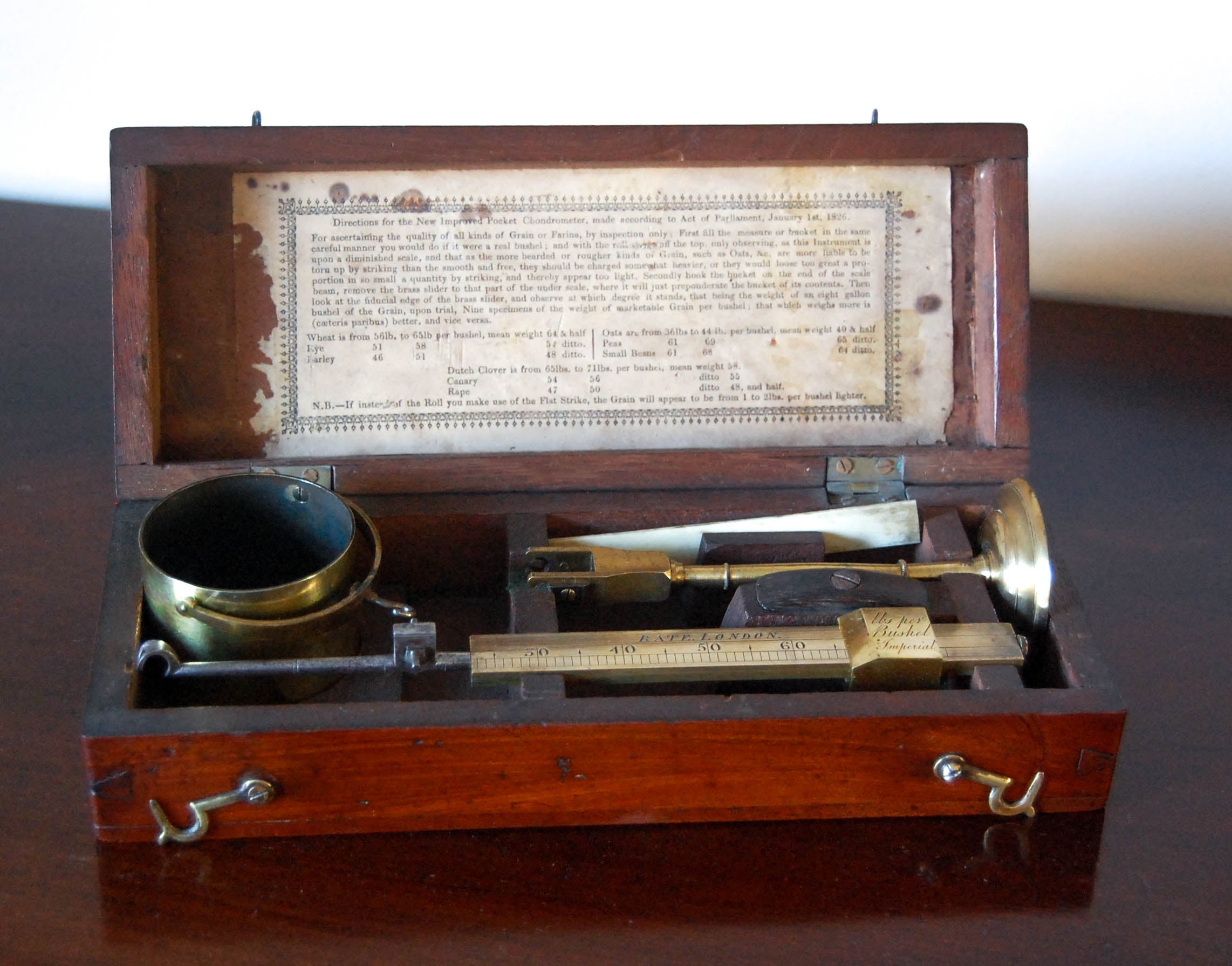 George IV Chondrometer or Grain Scale by Robert Brettell Bate of London ...