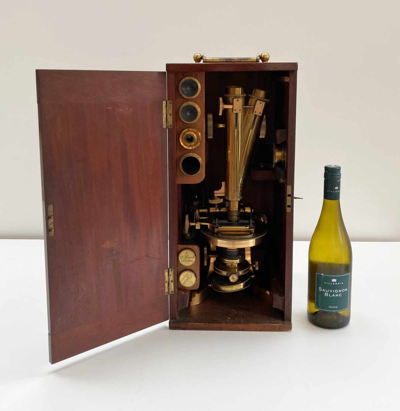 Rare Victorian Cased Premiere Model Binocular Microscope by Henry ...