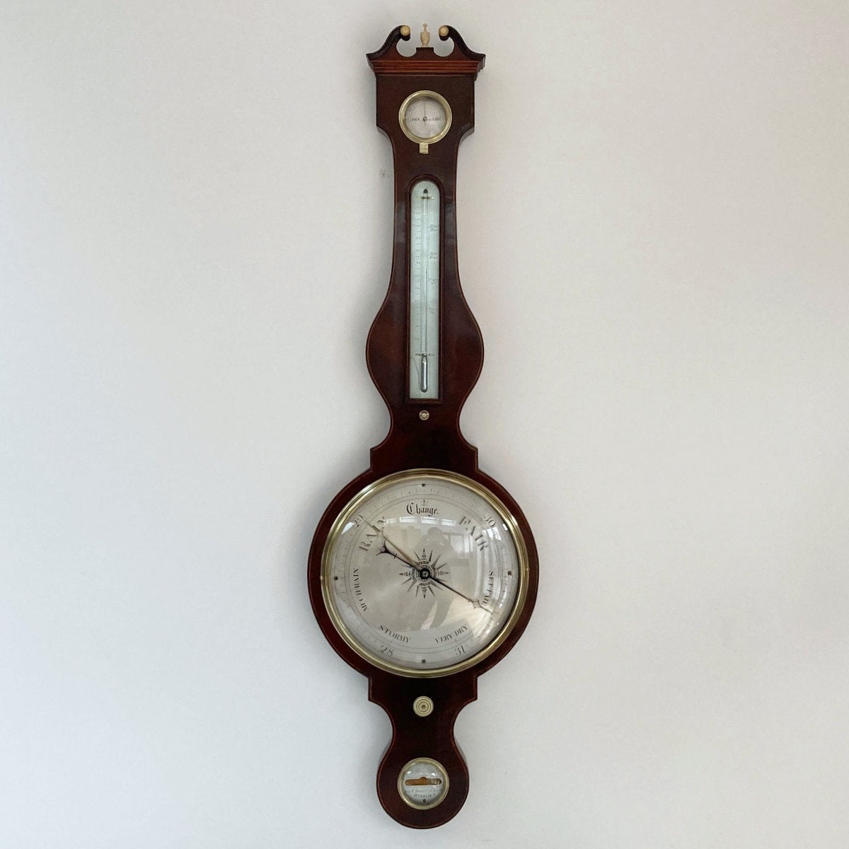 George III Wheel Barometer by The Globemakers J&W Newton of 66 Chancery ...