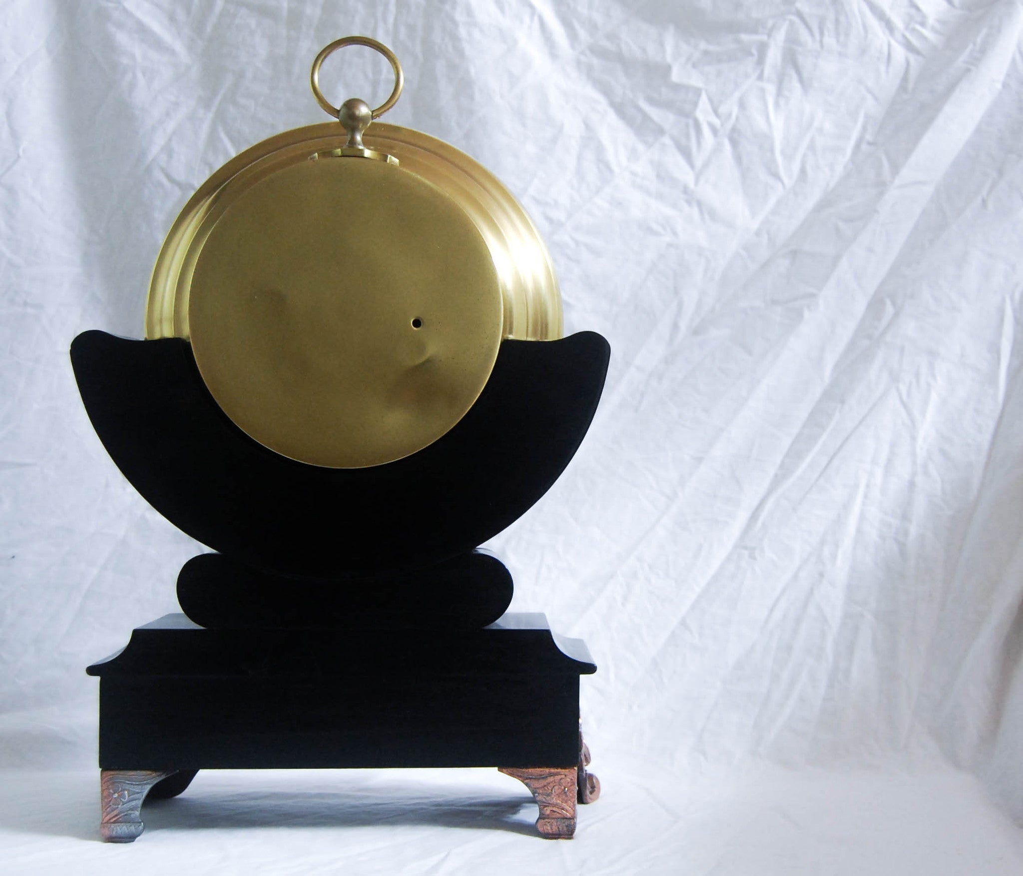 Huge Late Victorian 10" Dial Brass Aneroid Barometer on Ebonised stand ...