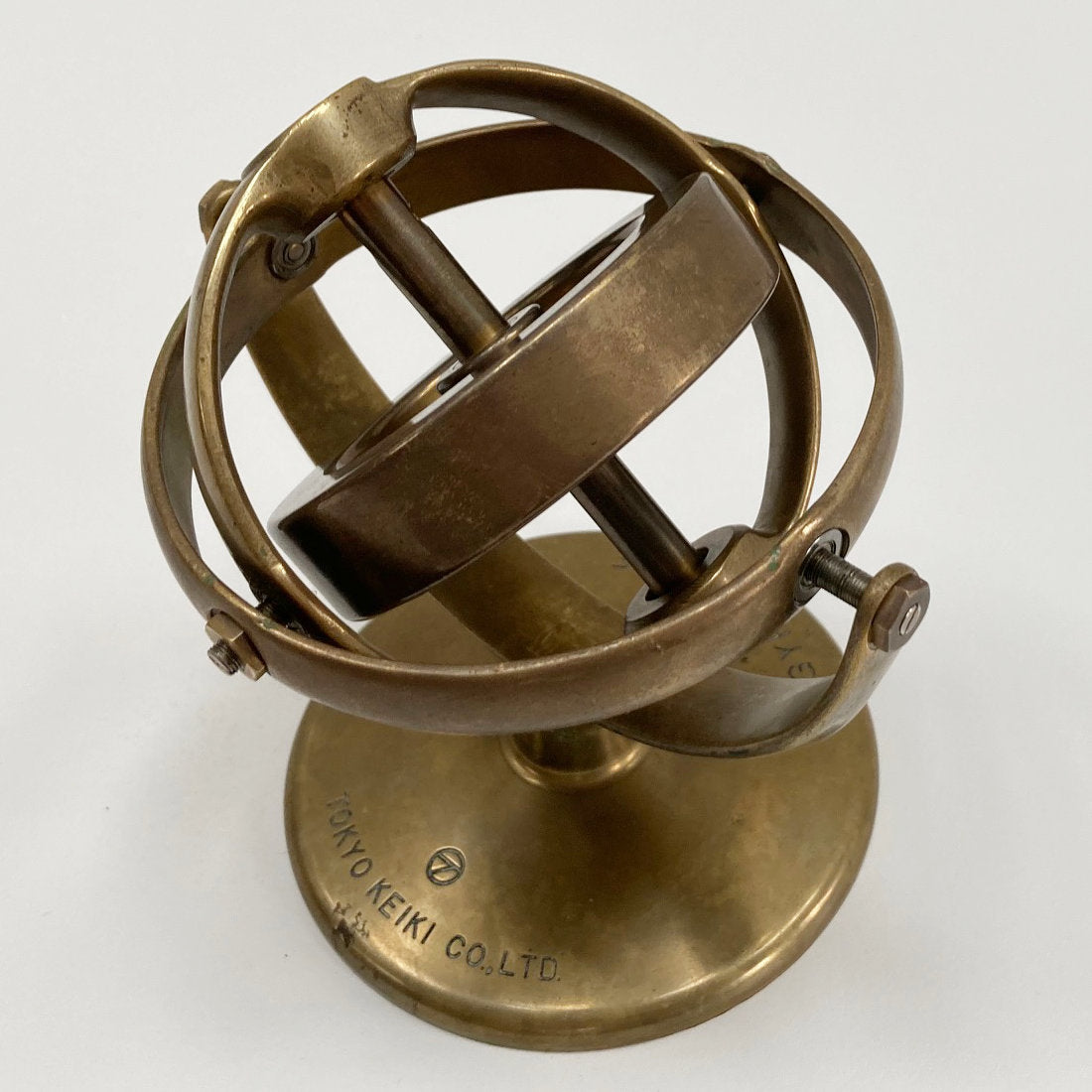 Cased Japanese Demonstration Gyroscope on Stand by Tokyo Keiki Co Ltd ...