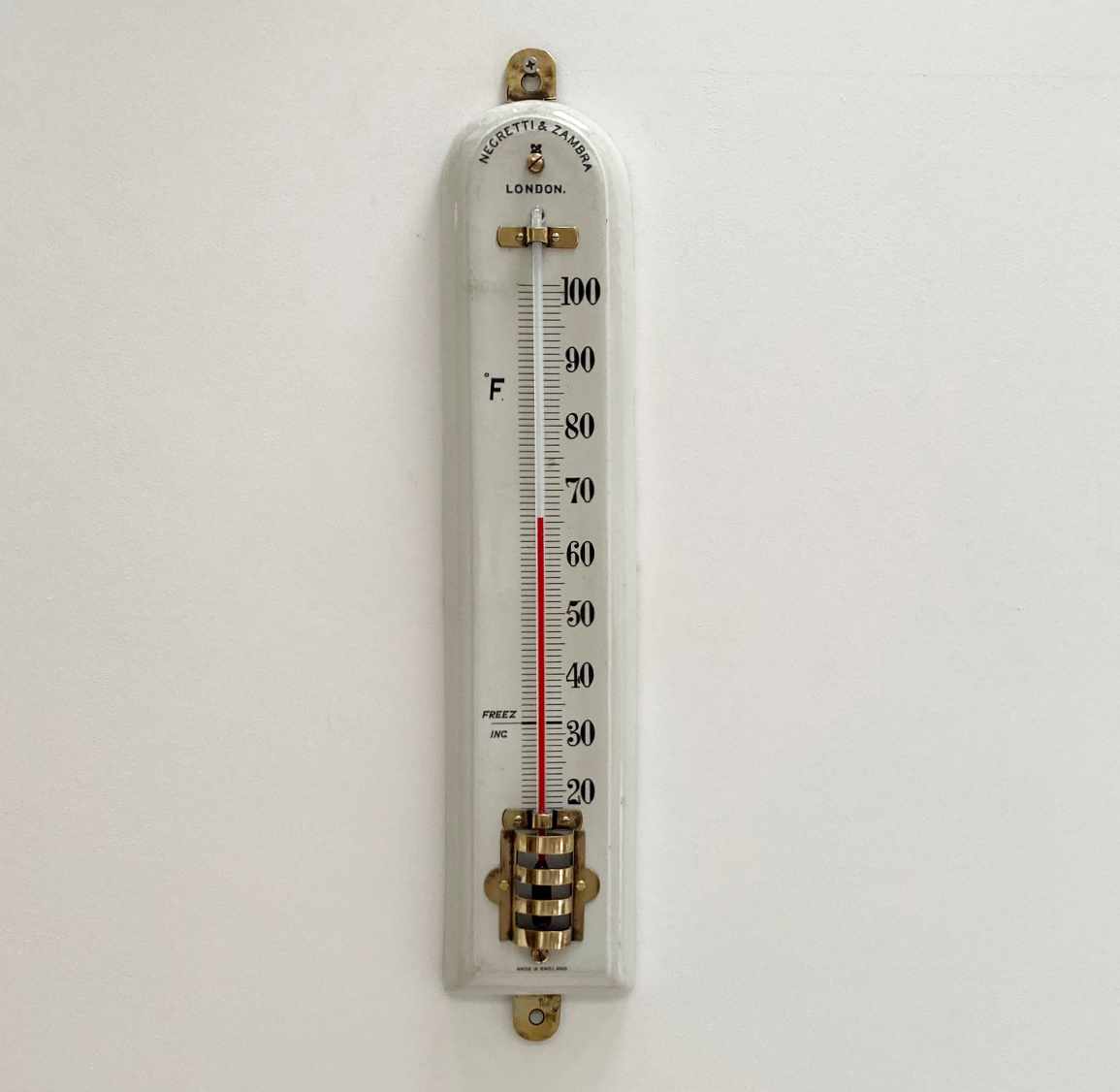Victorian Large Scale Porcelain Thermometer by Negretti & Zambra London ...