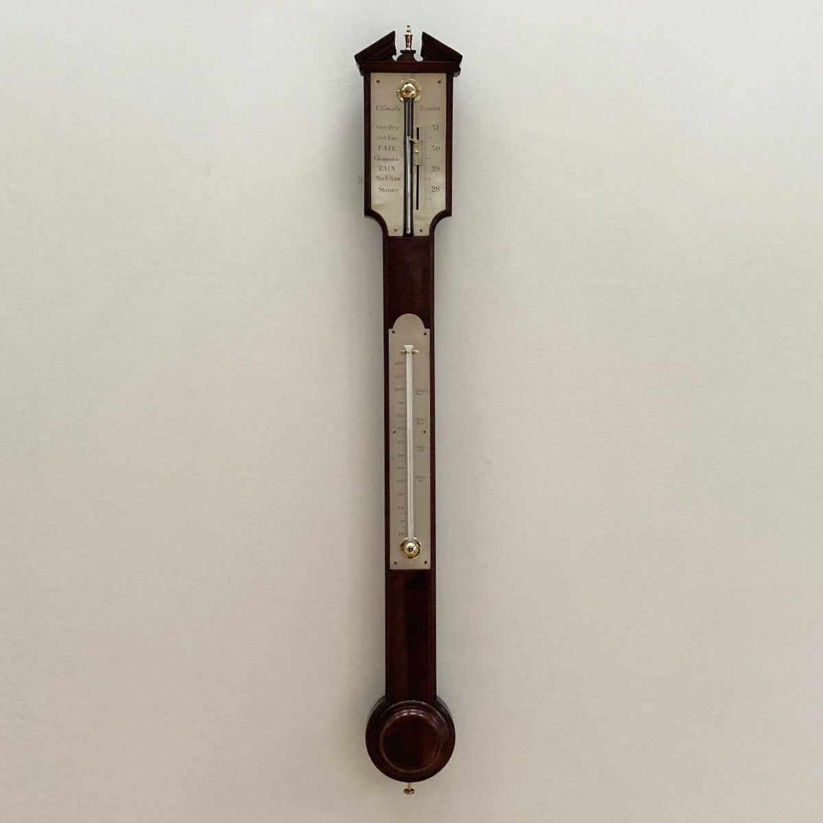 Eighteenth Century Mahogany Stick Barometer by Charles Lincoln of ...