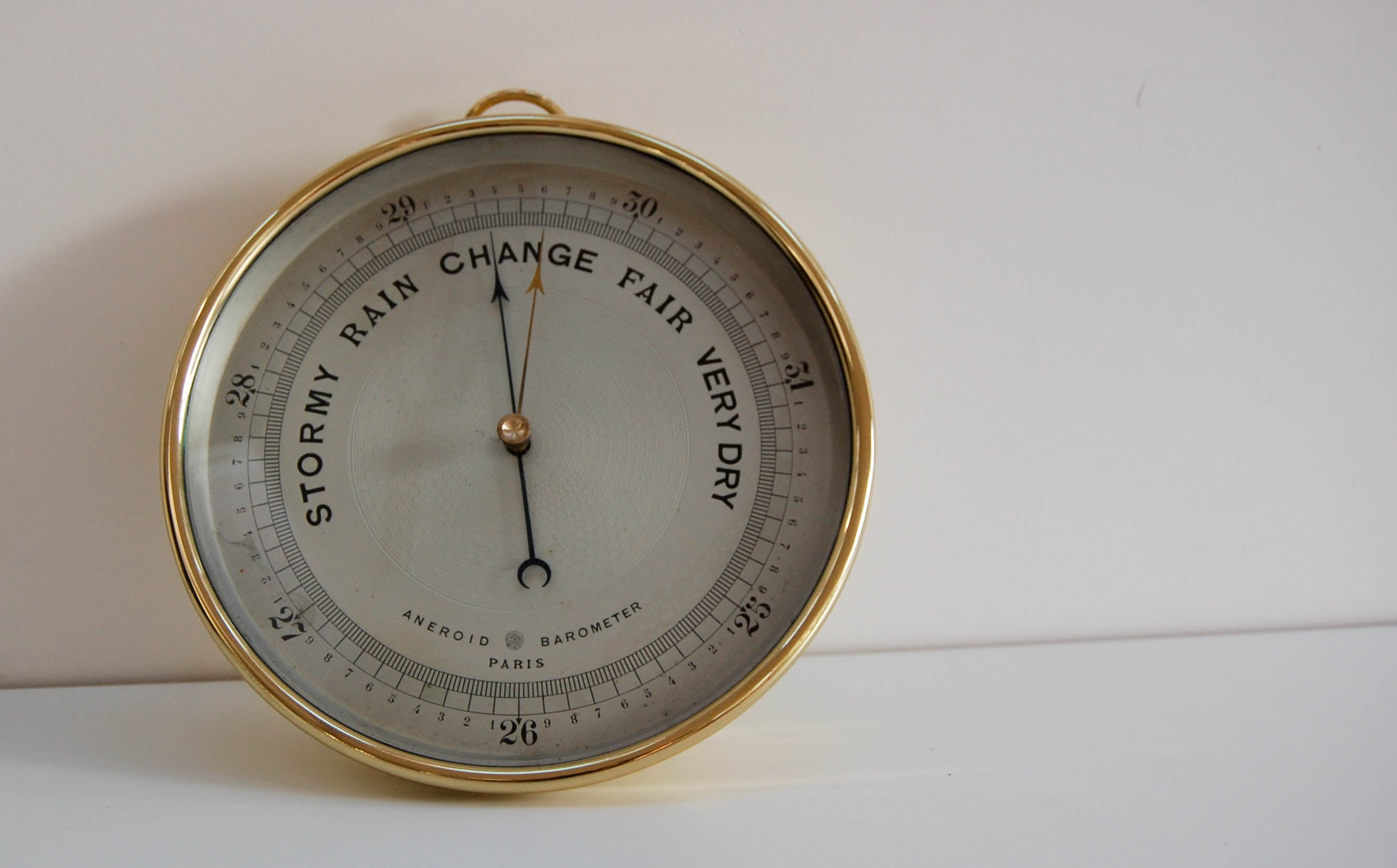 Late Victorian Aneroid Barometer with Eight Inch Dial by Guilbert & Cie ...
