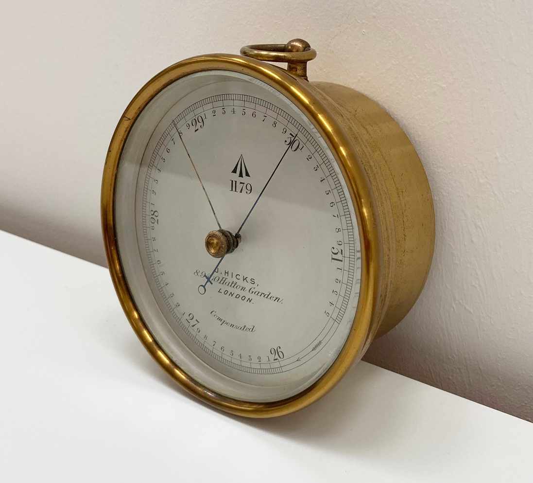 Victorian Met Office Issued Aneroid Barometer by J Hicks of London ...