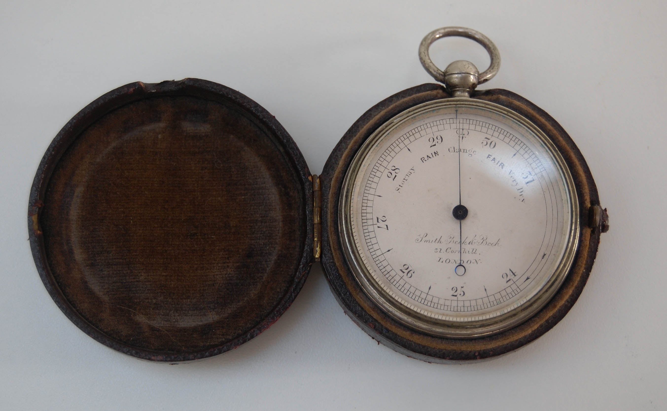 Very Early Cased Pocket Barometer by Smith Beck & Beck of London ...