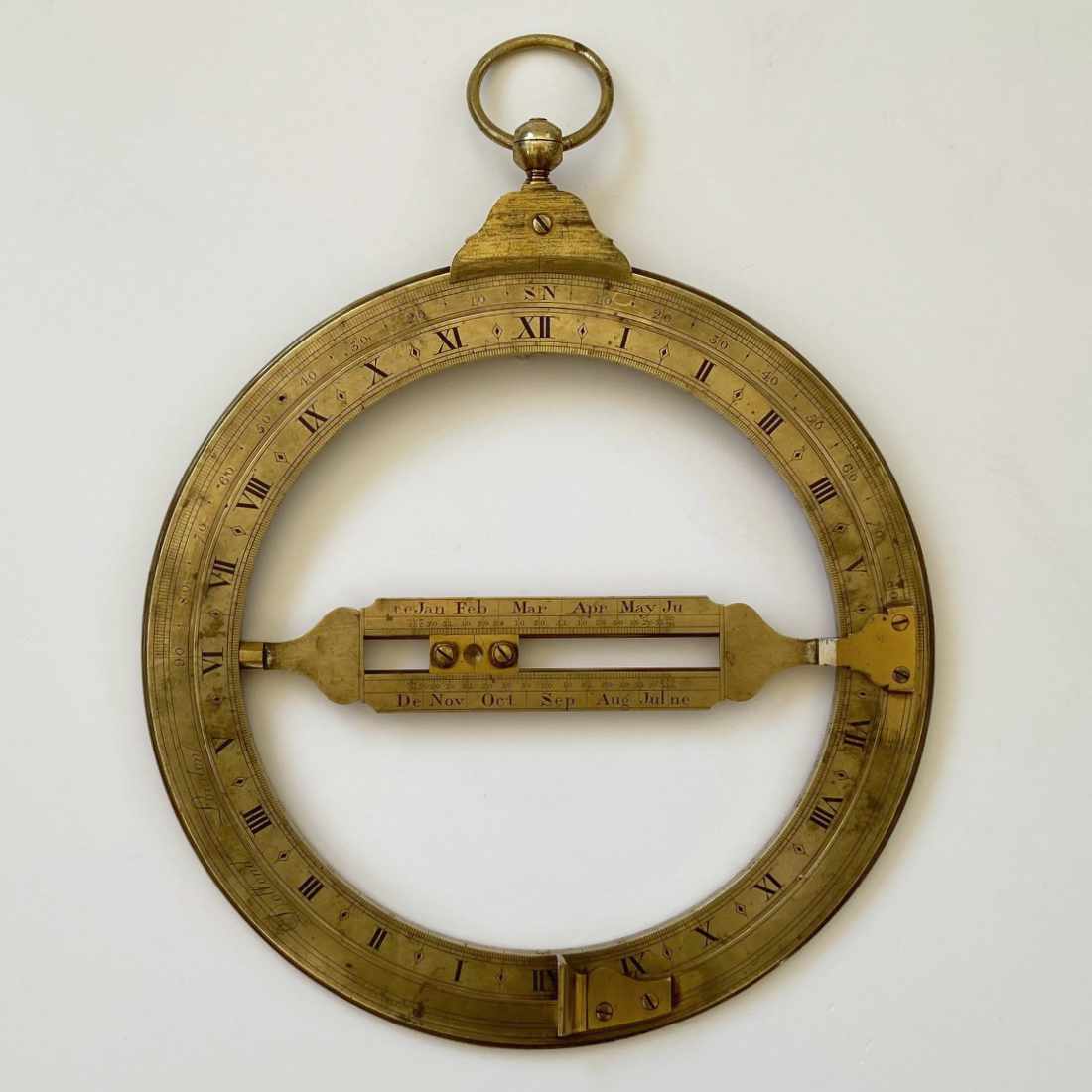 Large Eighteenth Century Universal Equinoctial Ring Dial by Dollond ...