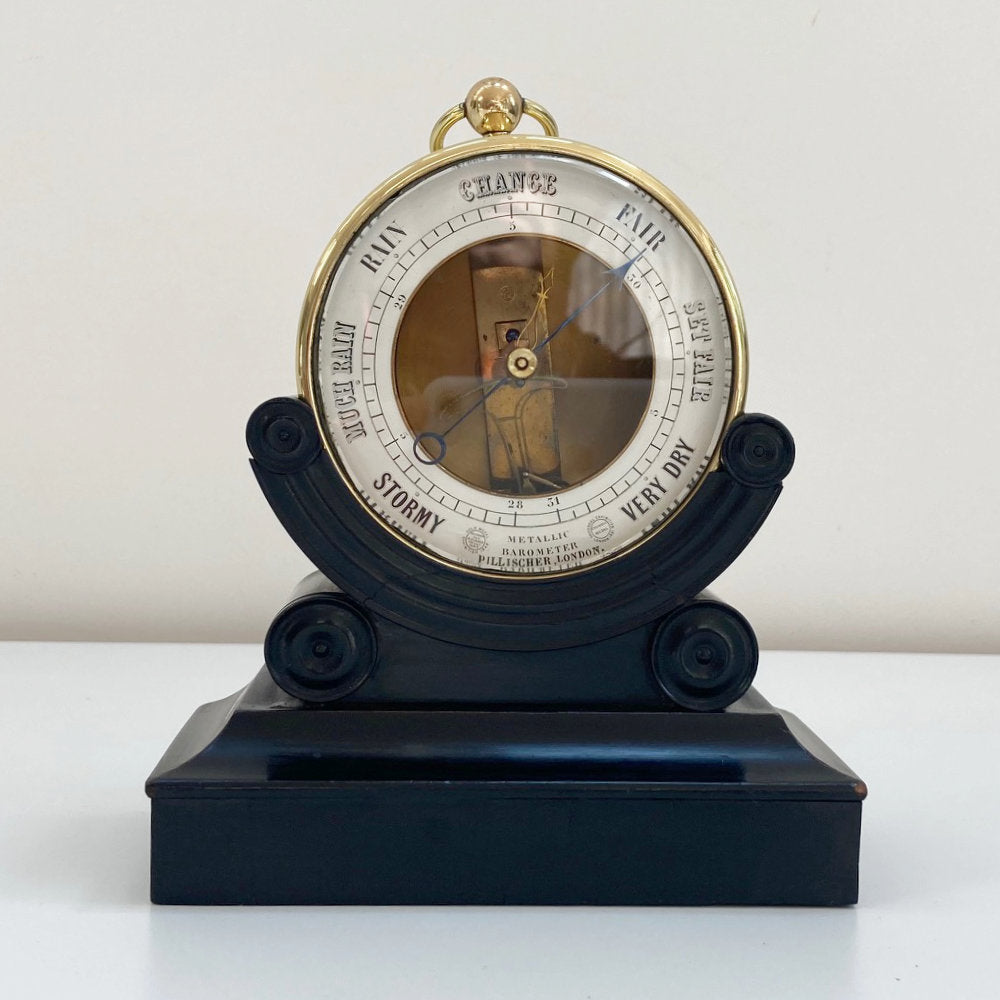 Small Bourdon Aneroid Desk Barometer on Ebonised Stand for Pillischer ...