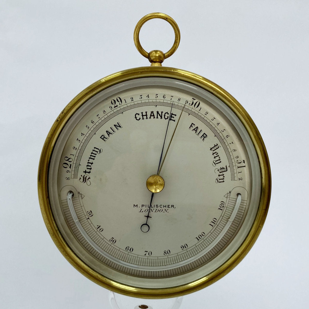 Mid Victorian Aneroid Barometer by M Pillischer of Bond Street, London ...