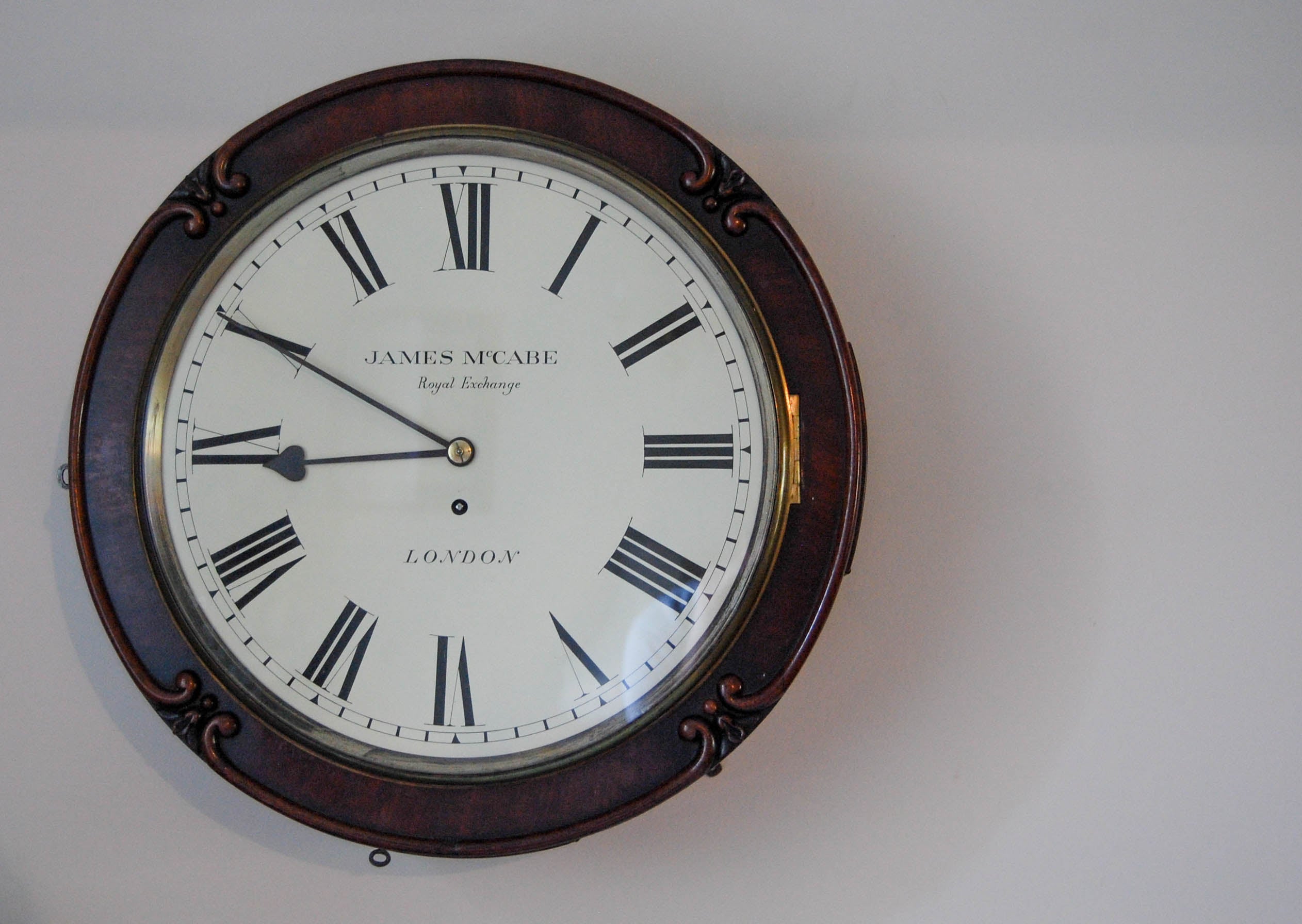 Early Victorian Drumhead Dial Wall Clock by James McCabe, Royal ...