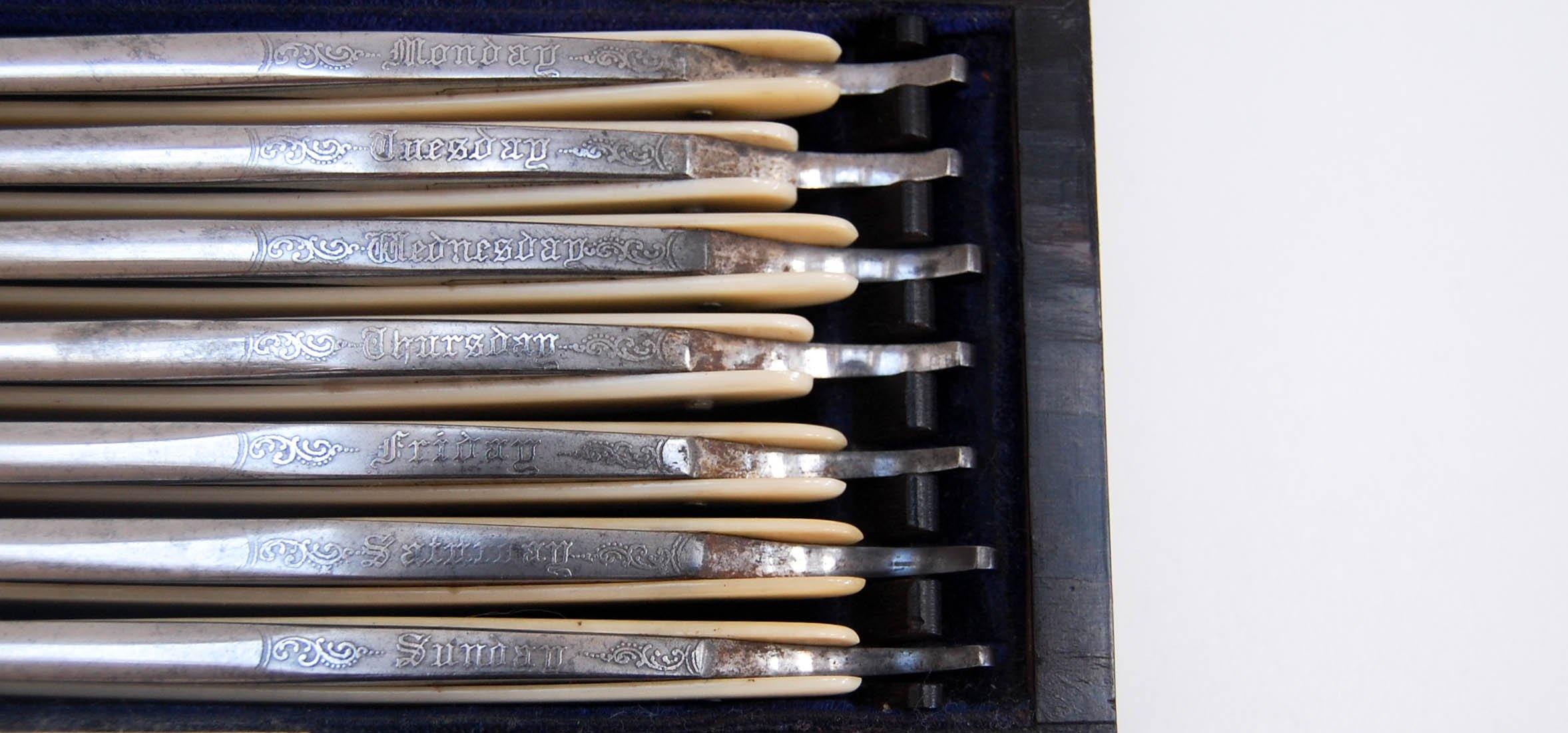 Cased Seven Day Cut-Throat Razor Set by Thomas Lund of 57 Cornhill ...