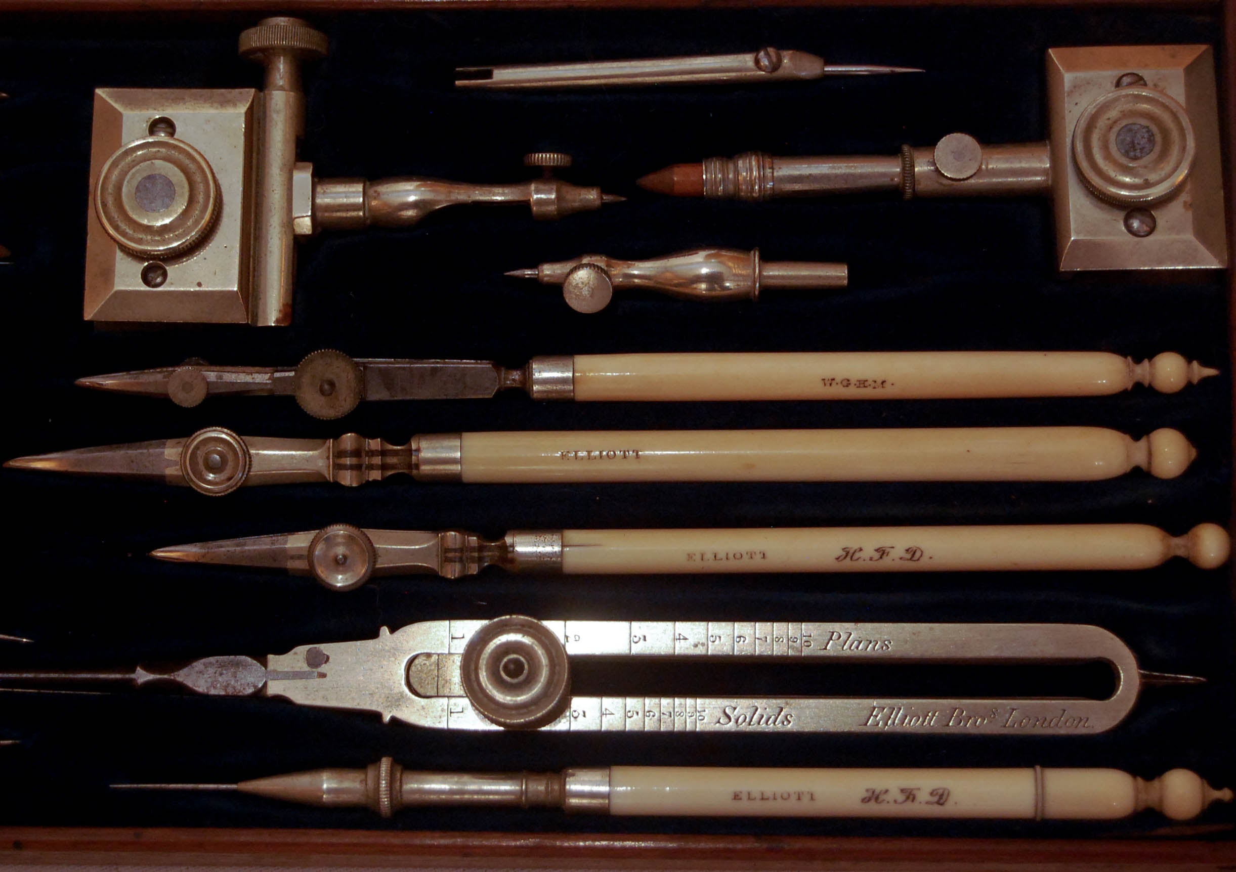 Victorian Drawing Instrument Set by Elliott Brothers London - Owned by ...