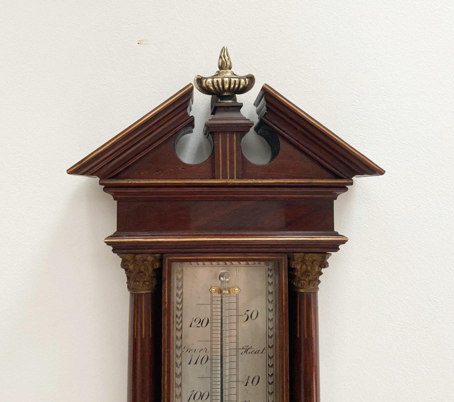 Large Early Victorian Wall Thermometer in Architectural Mahogany Case ...