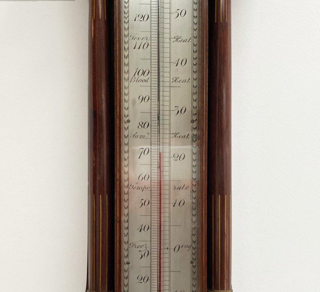 Large Early Victorian Wall Thermometer in Architectural Mahogany Case ...
