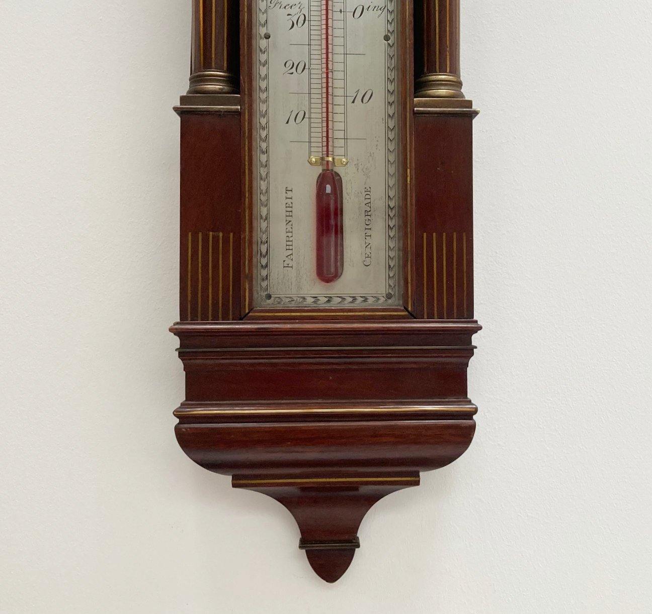 Large Early Victorian Wall Thermometer in Architectural Mahogany Case ...